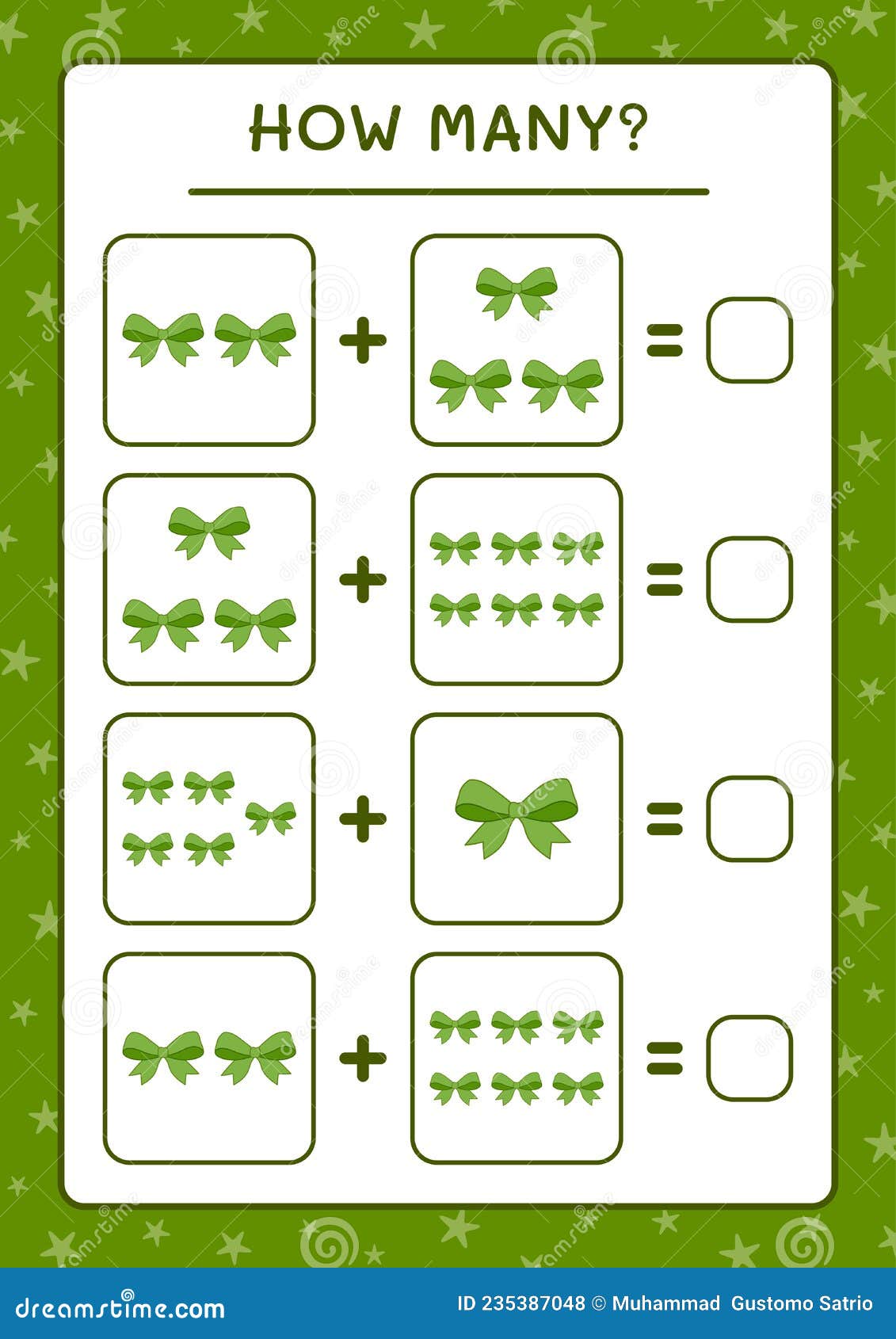 How Many Ribbon, Game for Children. Vector Illustration Stock Vector ...