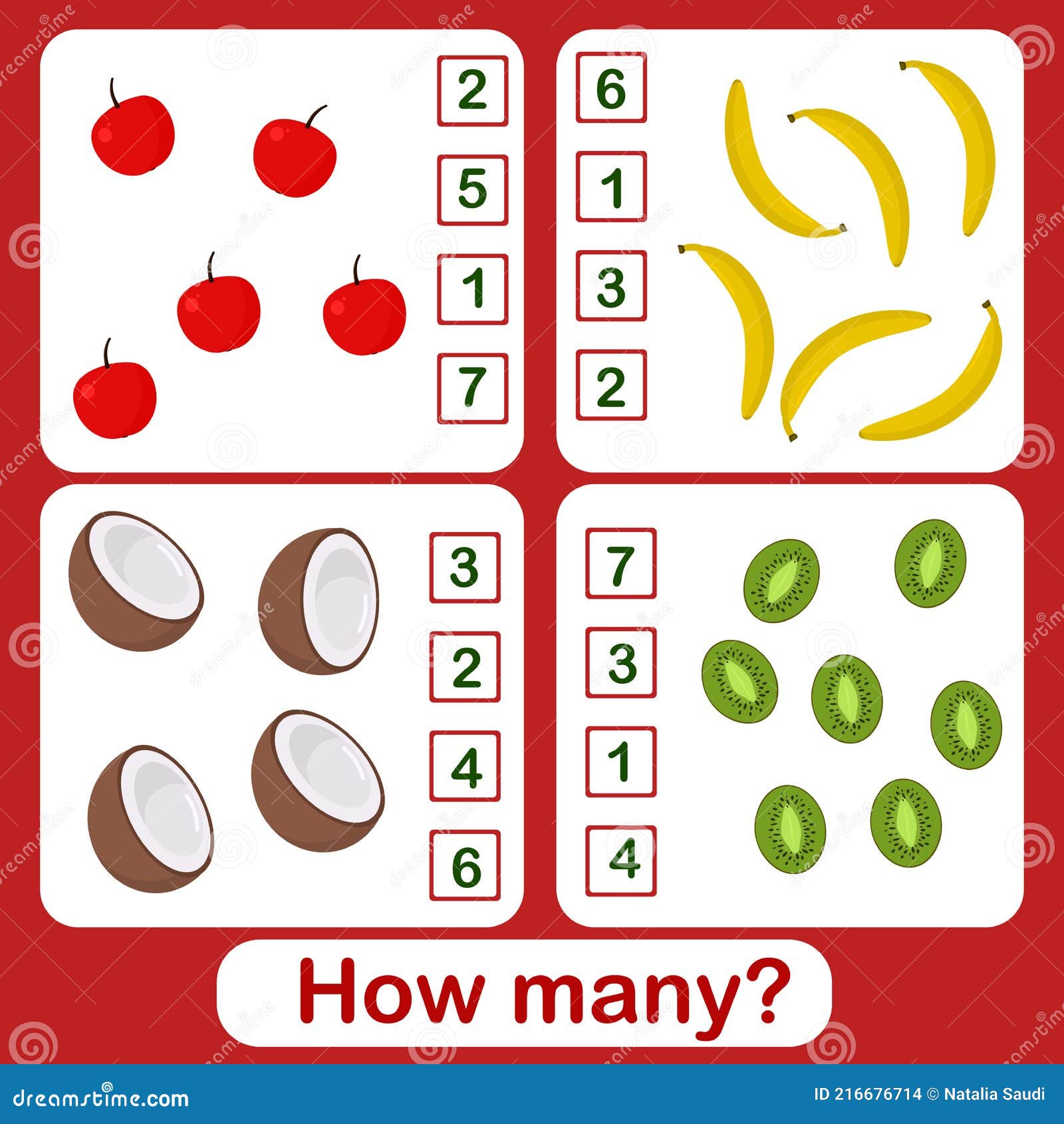 Educational Counting Math Game for Preschool Children on the Theme of ...