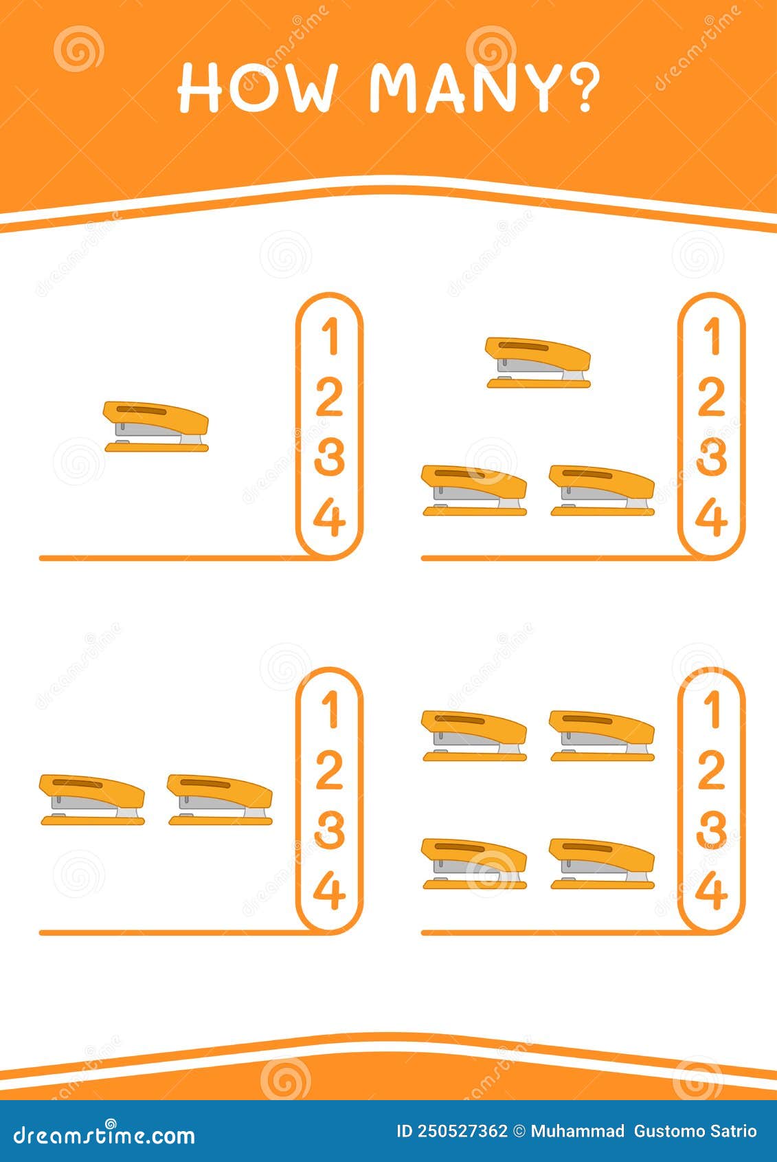 How Many of Stapler, Game for Children. Vector Stock Vector ...