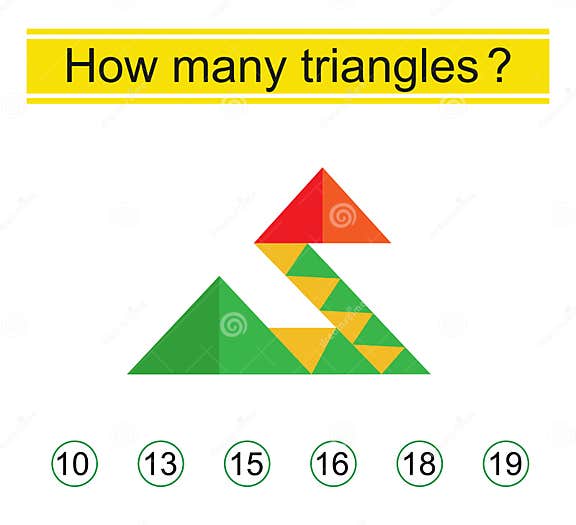 How Many Triangles are There? Math Game for Children Stock Vector ...
