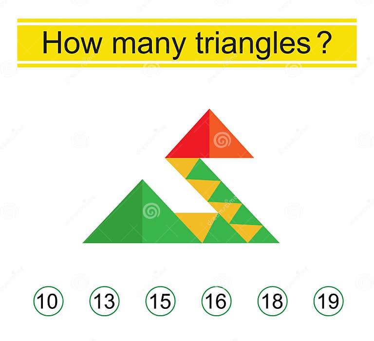 How Many Triangles are There? Math Game for Children Stock Vector ...