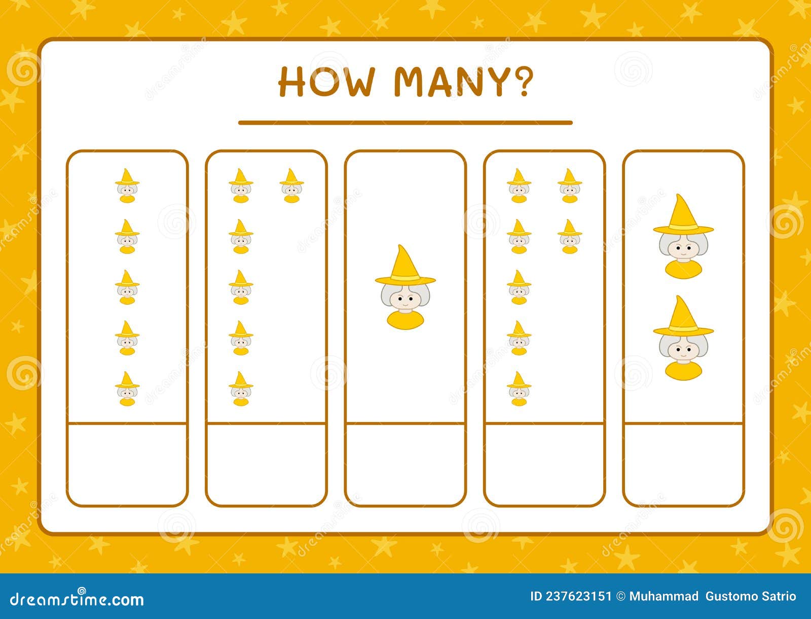 How Many Witch, Game for Children. Vector Illustration Stock Vector ...