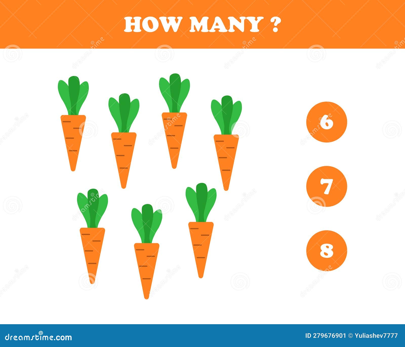 How Many, Worksheet for Kids, Carrot, Vector Stock Vector ...