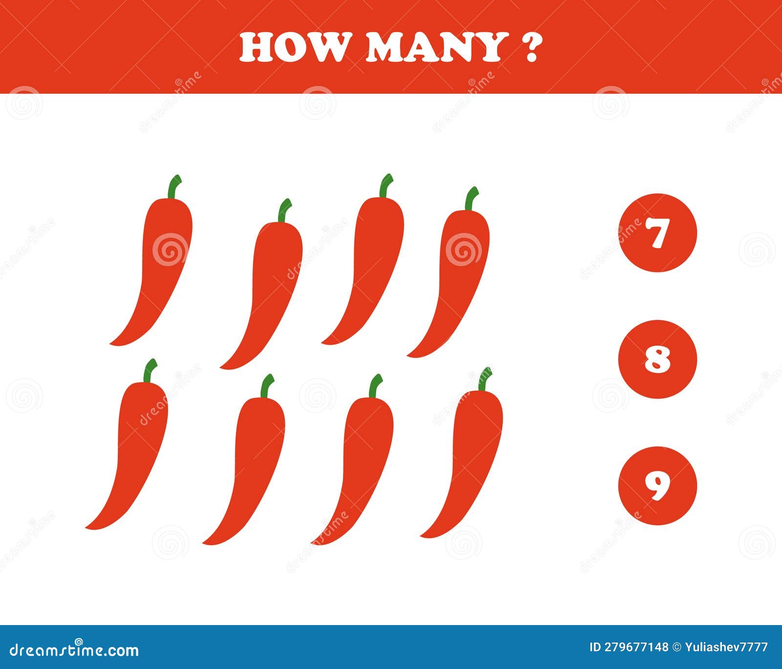 How Many, Worksheet for Kids, Pepper, Vector Stock Vector ...