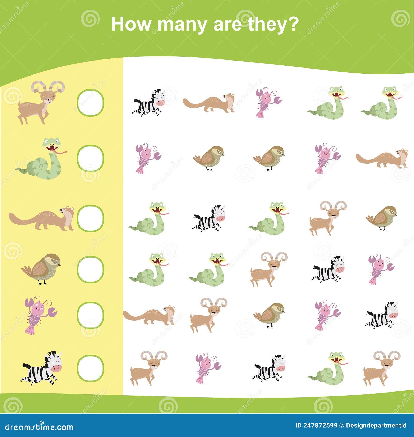 How Many are they Worksheet Stock Vector - Illustration of cute ...