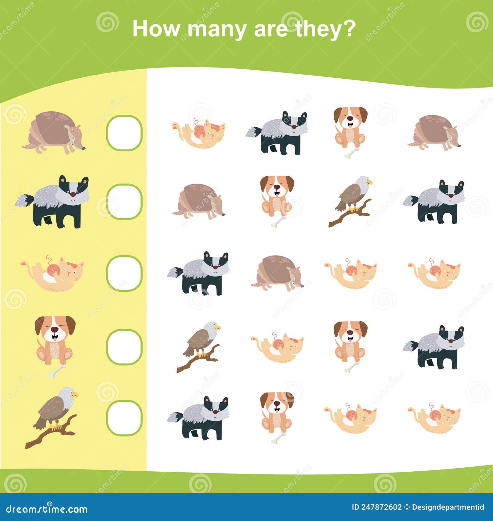 How Many are they Worksheet Stock Vector - Illustration of worksheet ...