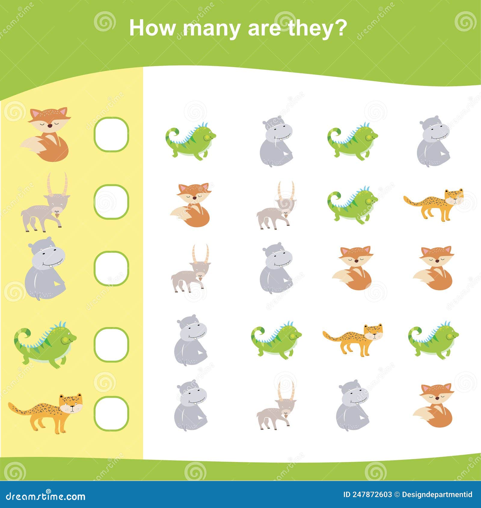 How Many are they Worksheet Stock Vector - Illustration of vector ...