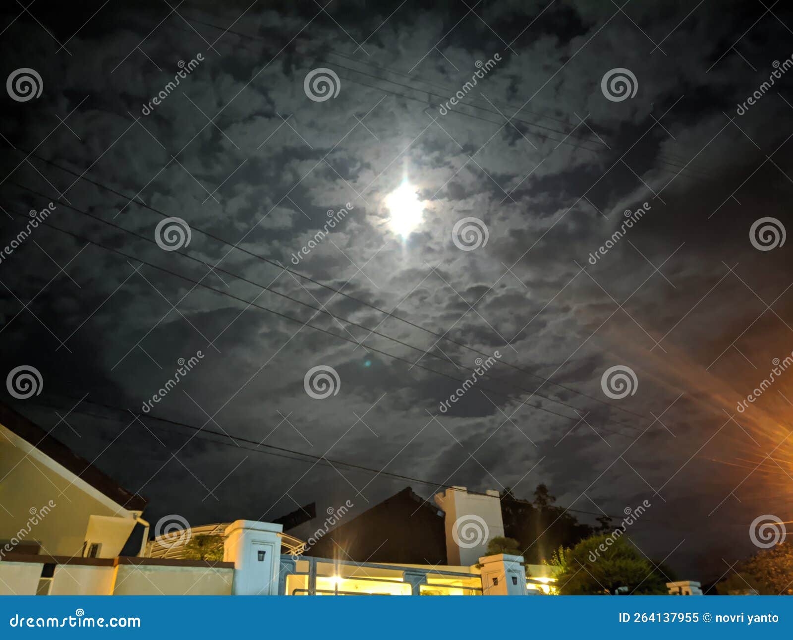 How the moon looks tonight stock image. Image of house - 264137955