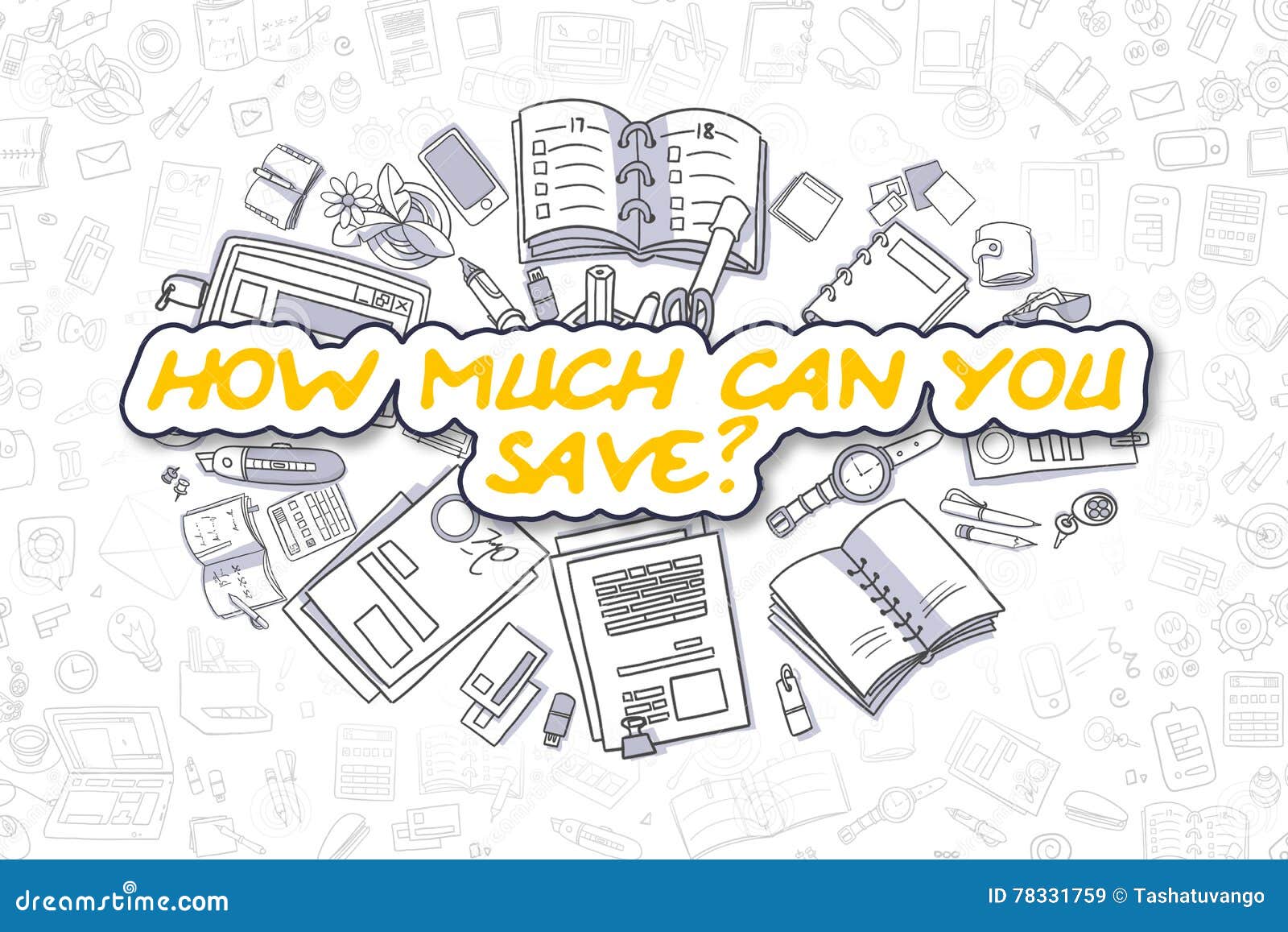 How Much Can You Save - Business Concept. Stock Illustration ... How Much Can You Save - Business Concept. Stock Illustration ...
