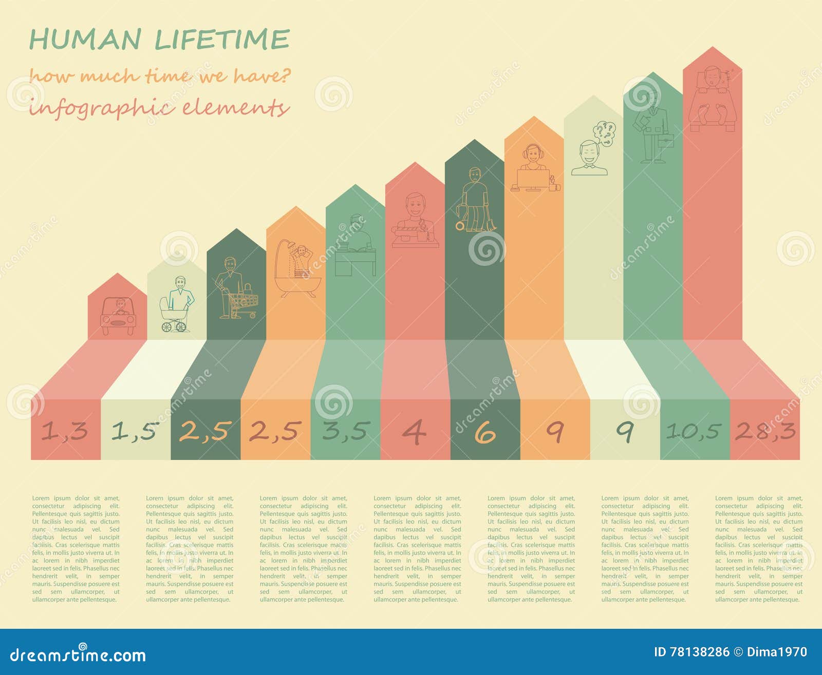 How Much Time we Have. Lifetime Elements Stock Vector - Illustration of ...