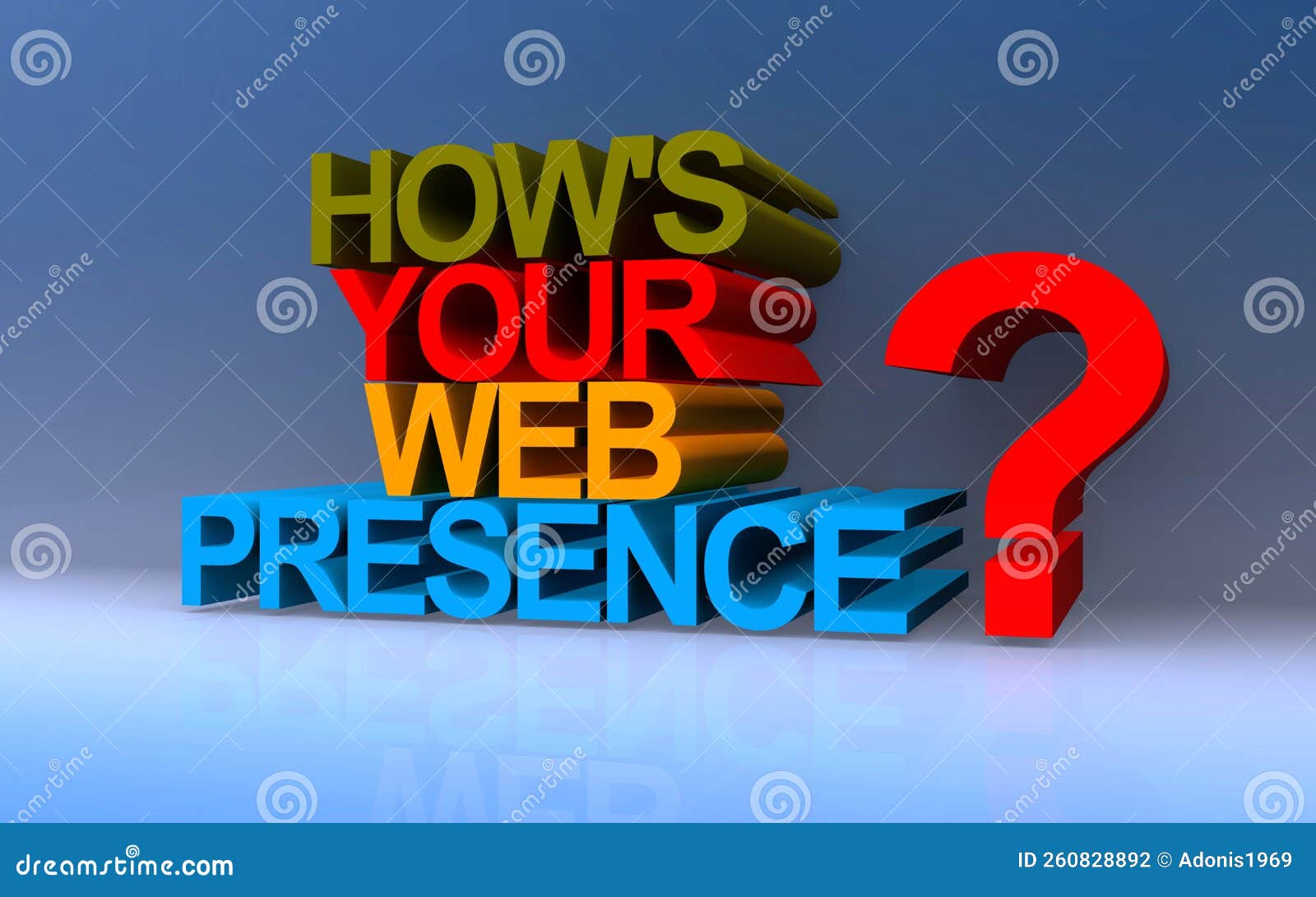 How`s Your Web Presence on Blue Stock Illustration - Illustration of ...