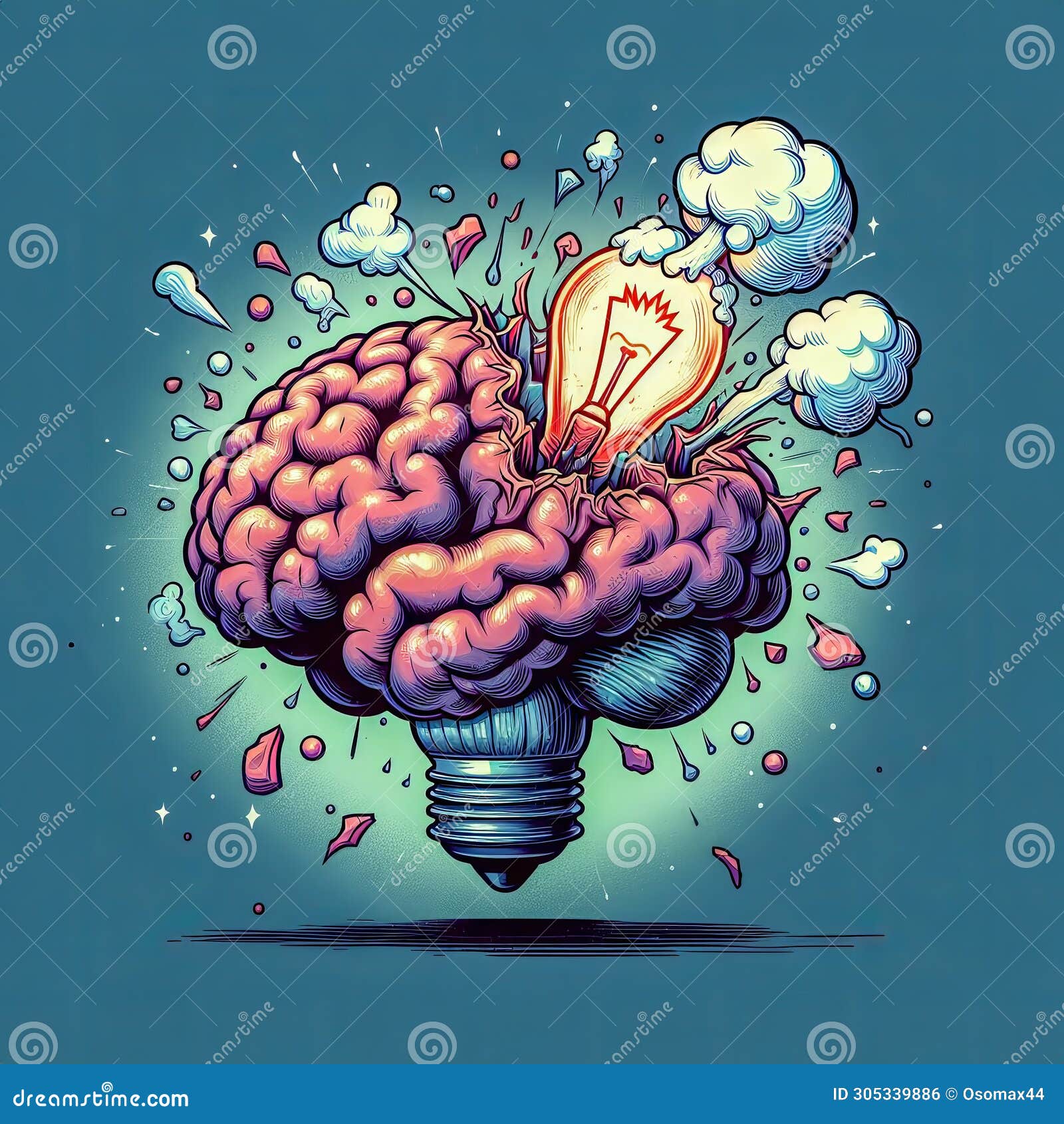 How Stress Affects the Brain, a Dramatic Illustration of a Brain ...