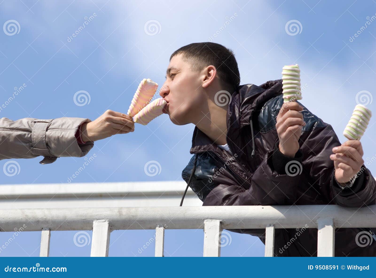 How tasty! stock image. Image of reach, hand, blue, young - 9508591