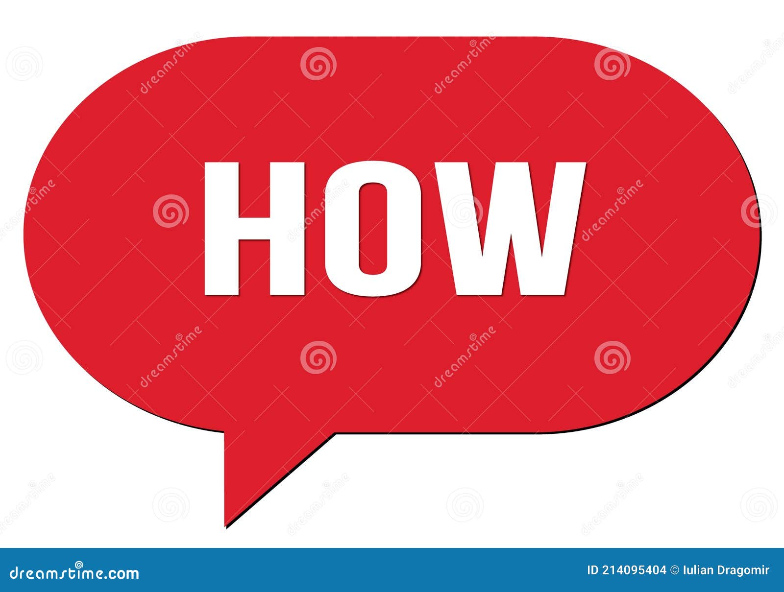 HOW Text Written in a Red Speech Bubble Stock Illustration ...