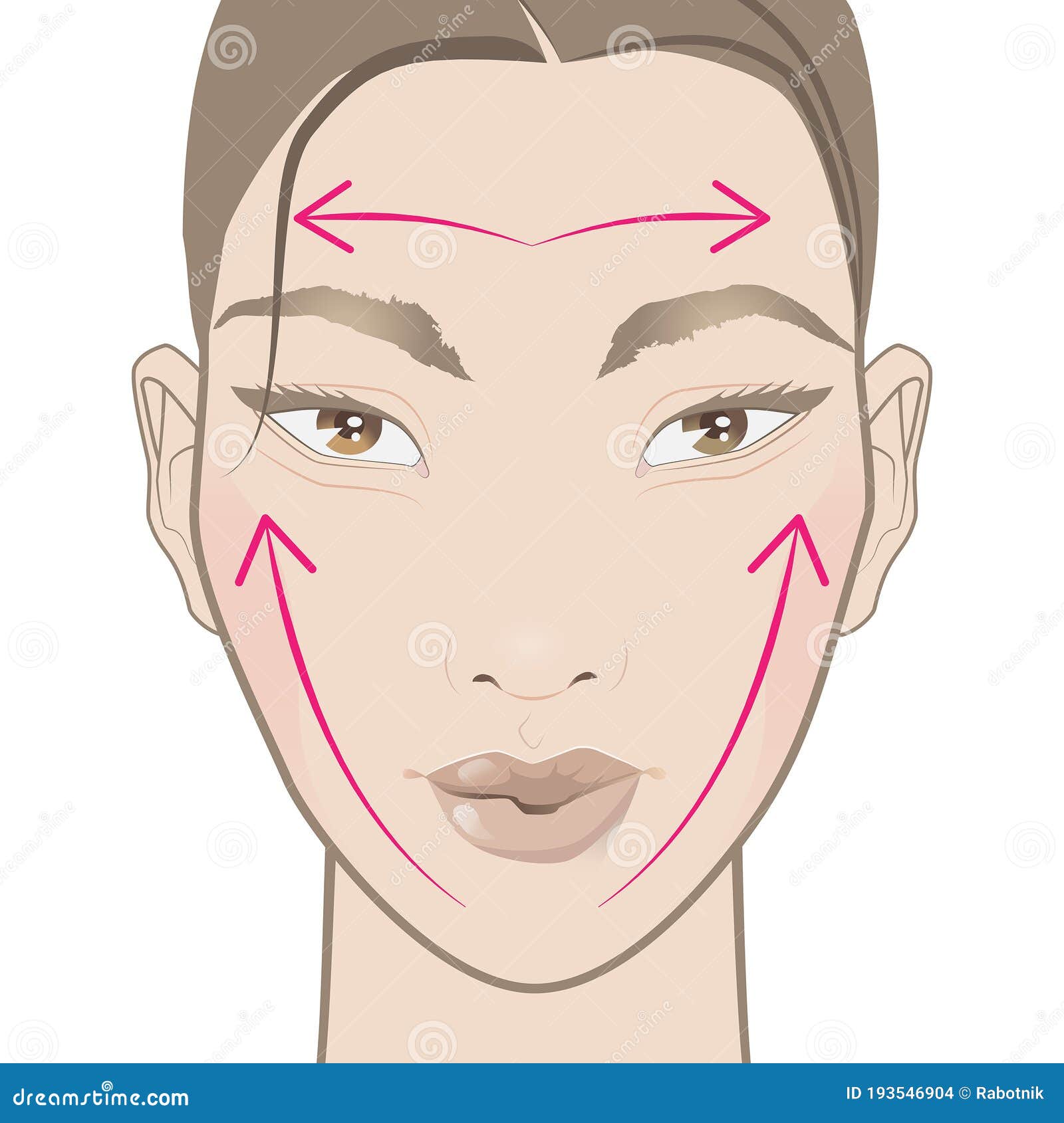 How to apply face cream stock vector. Illustration of girl - 193546904