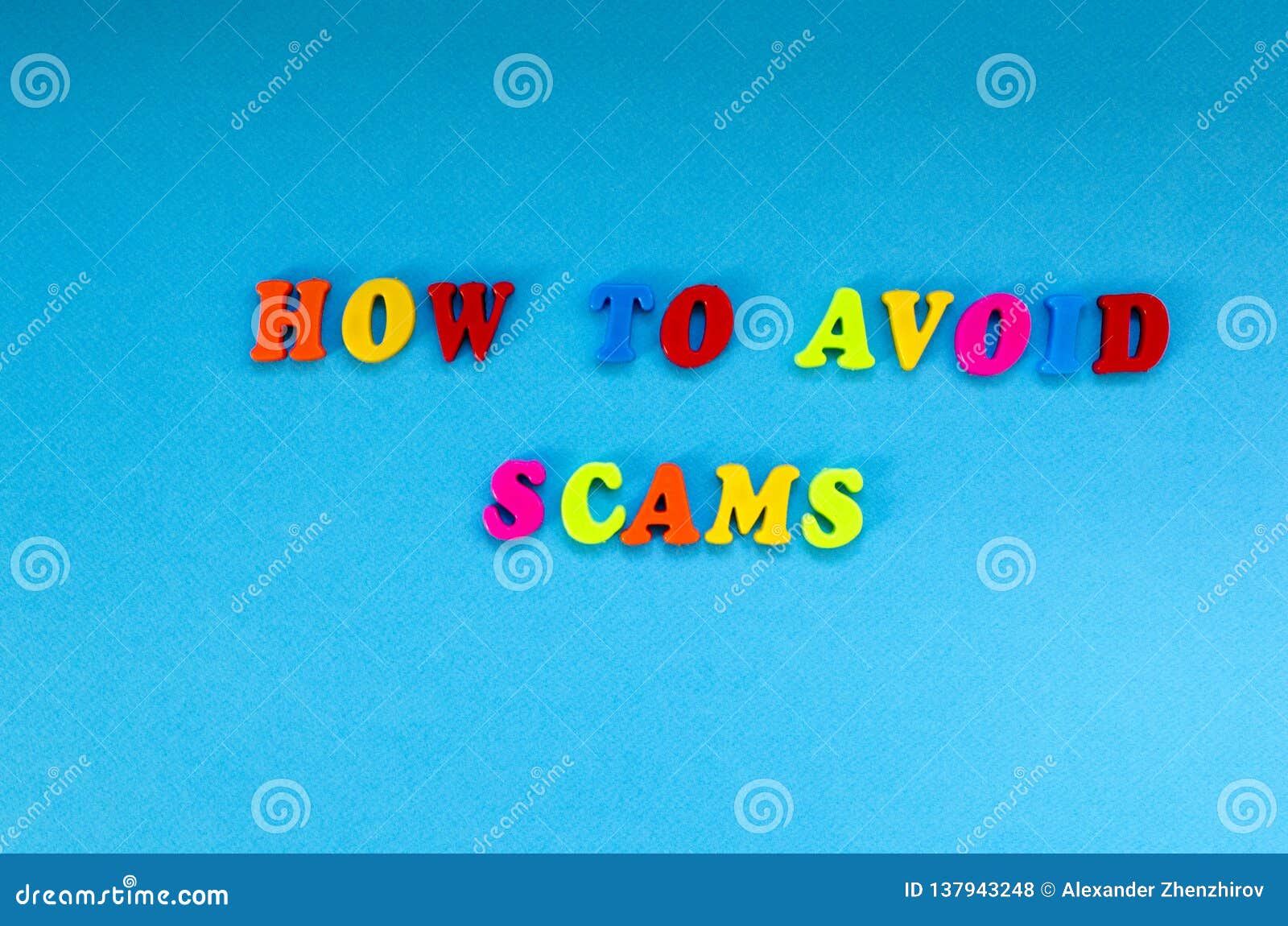How To Avoid Scam on Blue Paper Background Stock Photo - Image of crime ...