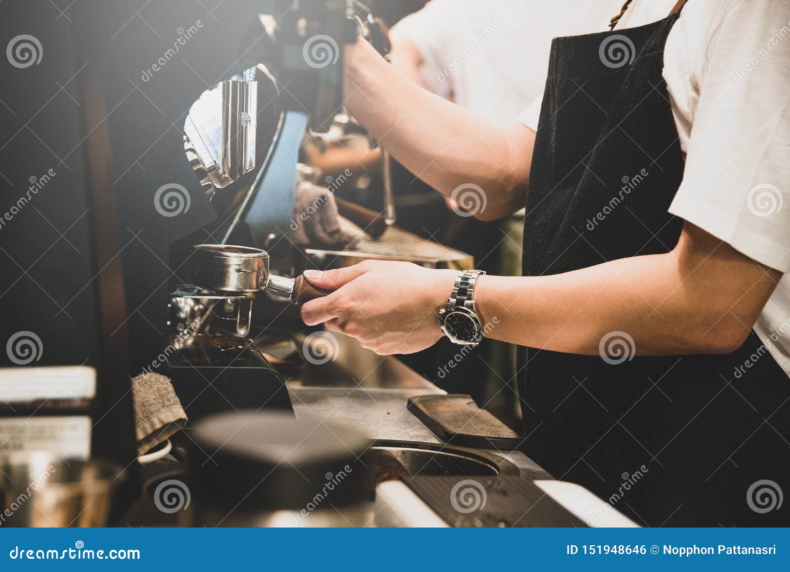 How To Barista Making Coffee. Stock Photo - Image of espresso, service ...