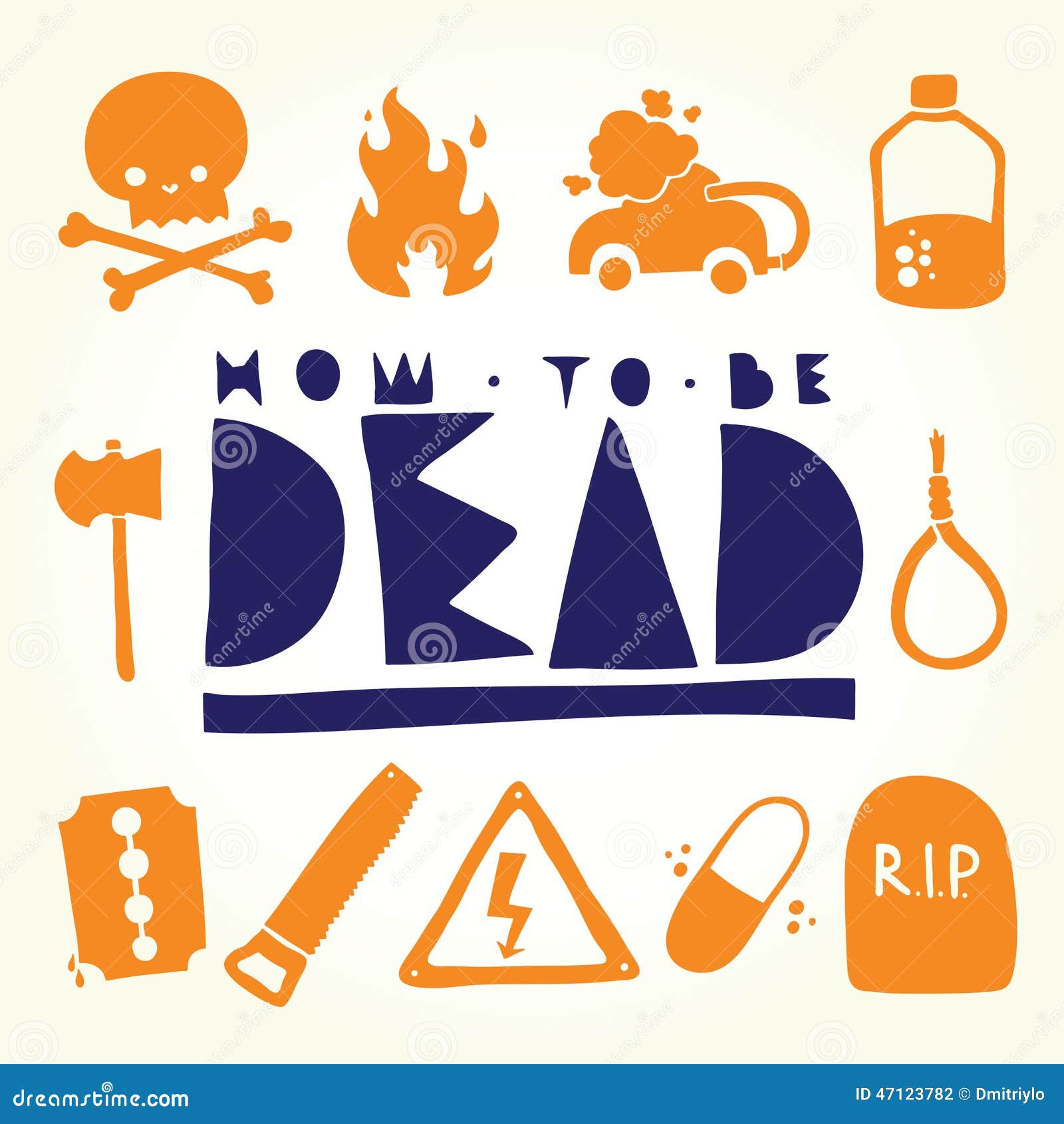 How to be dead objects stock vector. Illustration of choke - 47123782