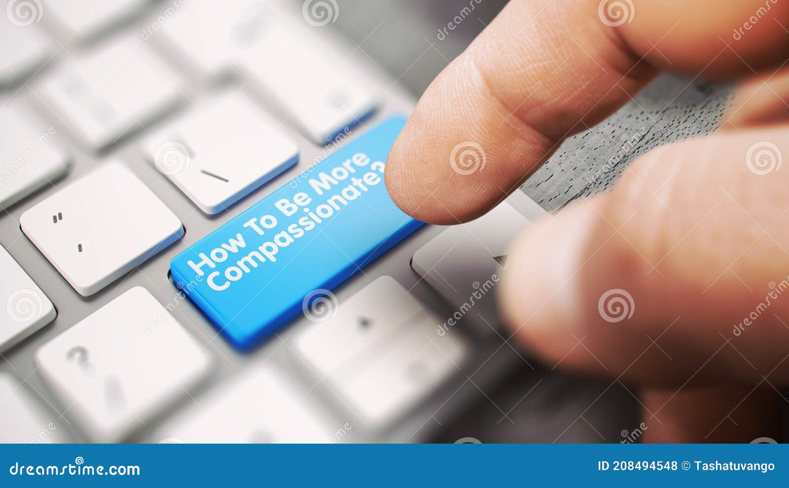How To Be More Compassionate - Message on the Blue Keyboard Keypad Key ...