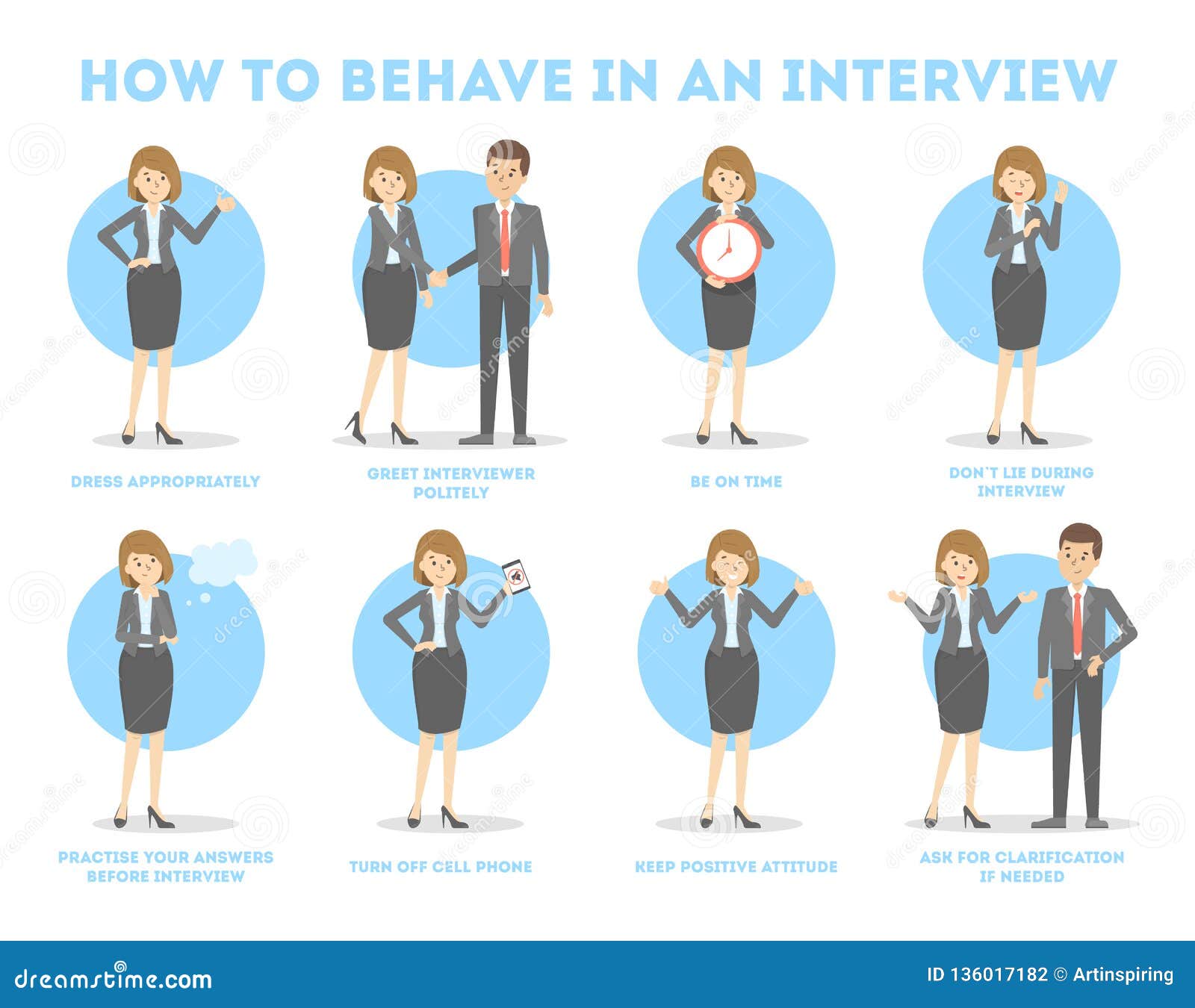 How To Behave In A Job Interview. Vector Illustration | CartoonDealer ... How To Behave In A Job Interview. Vector Illustration | CartoonDealer ...