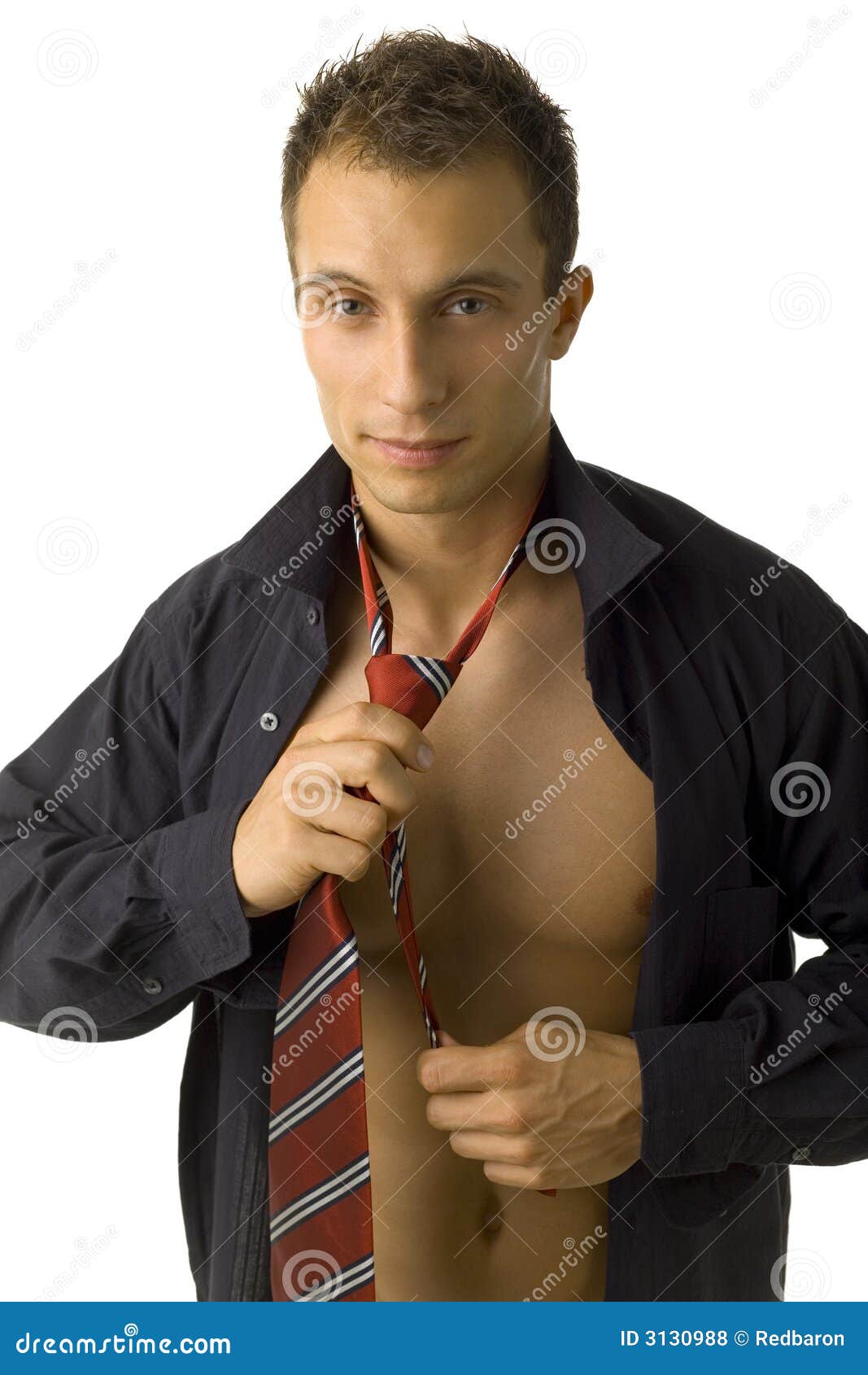 How to bind a tie? stock photo. Image of looking, handsome - 3130988