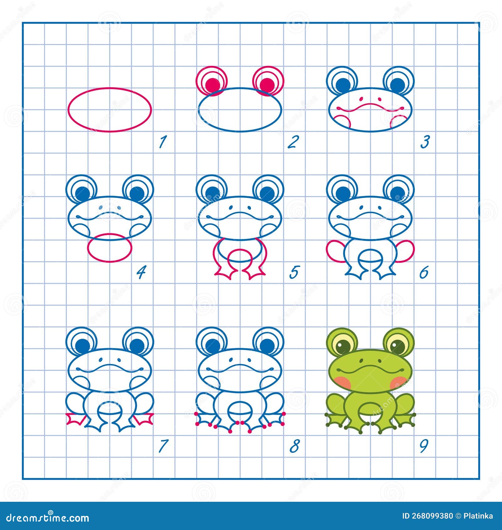 How To Draw Cute Frog, Step By Step Lesson For Kids Cartoon Vector ... How To Draw Cute Frog, Step By Step Lesson For Kids Cartoon Vector ...