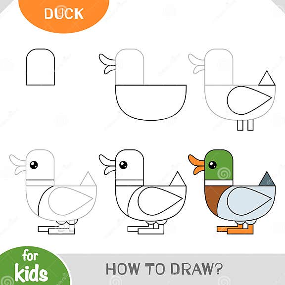 How To Draw Drake for Children. Step by Step Drawing Tutorial Stock ...