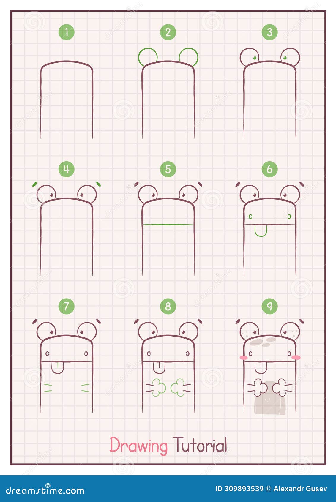 How To Draw A Frog Step By Step Drawing Tutorial Draw Guide Stock Vector Illustration Of