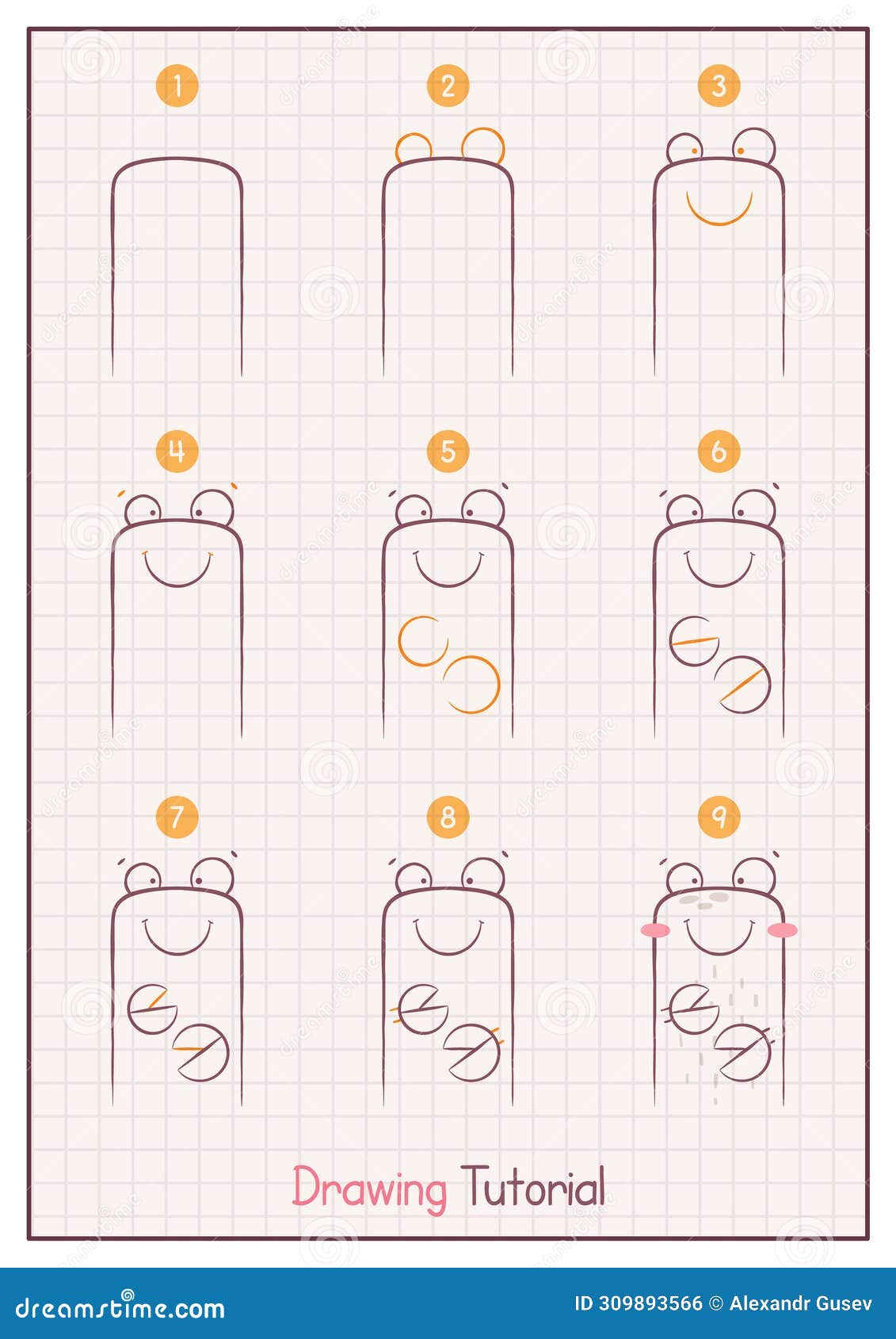 How To Draw a Happy Crab. Step by Step Drawing Tutorial. Draw Guide ...