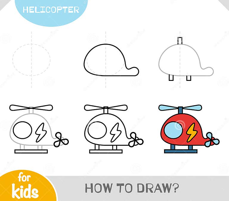 How To Draw Helicopter for Children. Step by Step Drawing Tutorial ...