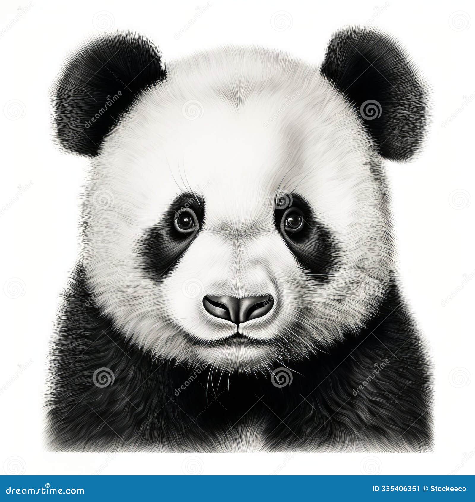How To Draw a Panda Bear with Bold Defined Lines Using Black Ink on a ...