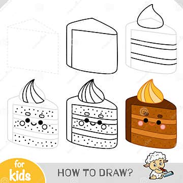 How To Draw Piece of Cake for Children. Step by Step Drawing Tutorial ...