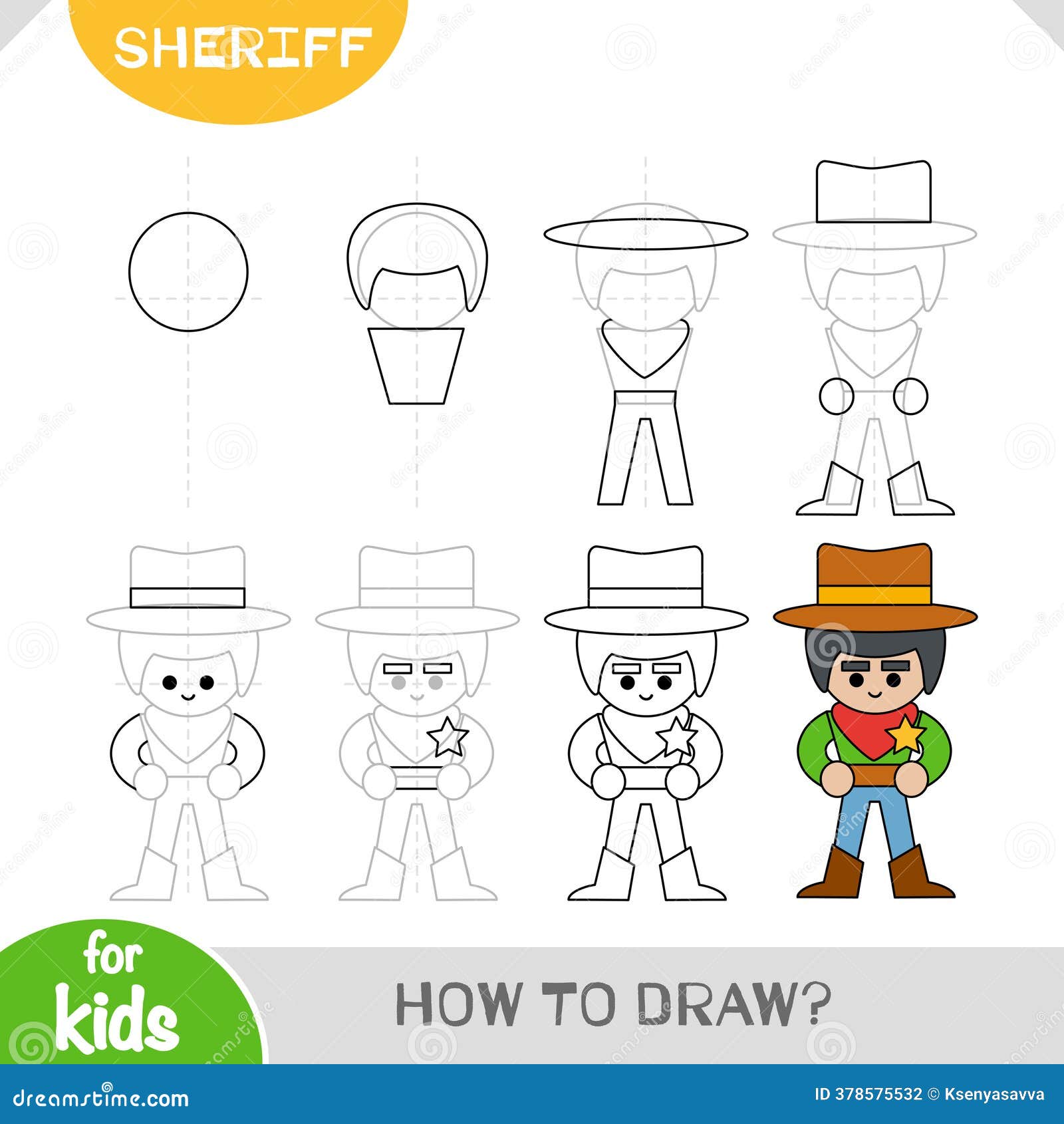 Drawing Tutorial For Kids. Cartoon Vector | CartoonDealer.com #89864773