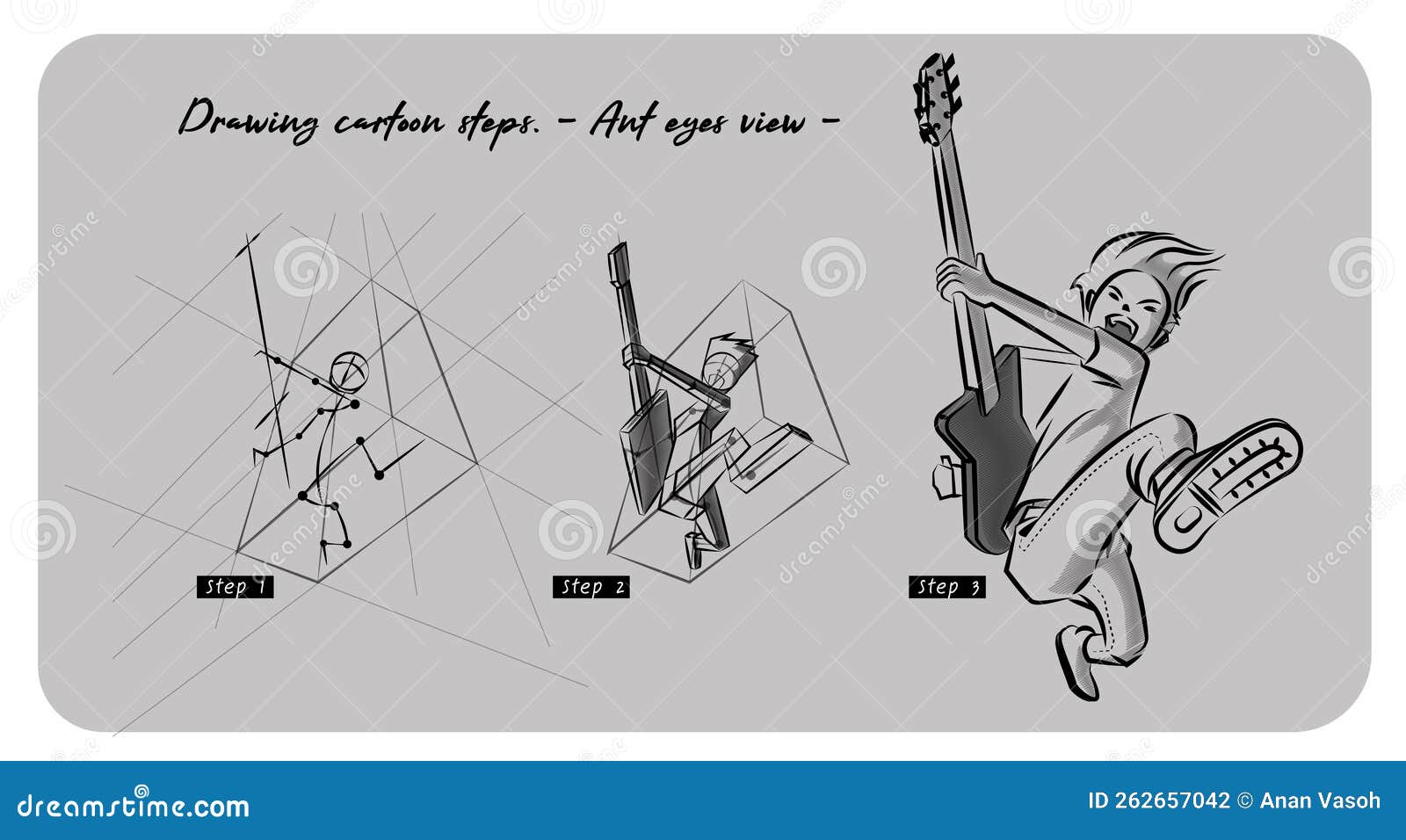 How to drawing cartoon. stock illustration. Illustration of line ...