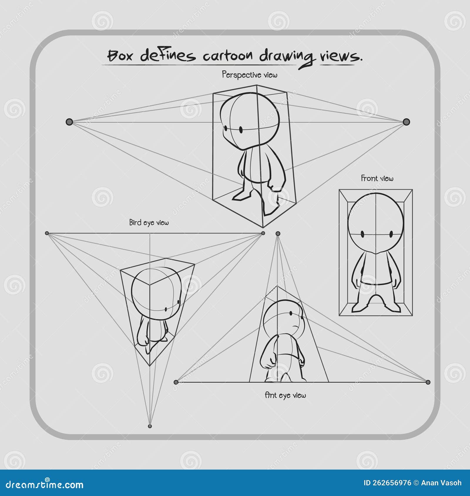 How To Drawing Cartoon Wiht Box Guide Stock Illustration - Illustration ... How To Drawing Cartoon Wiht Box Guide Stock Illustration - Illustration ...