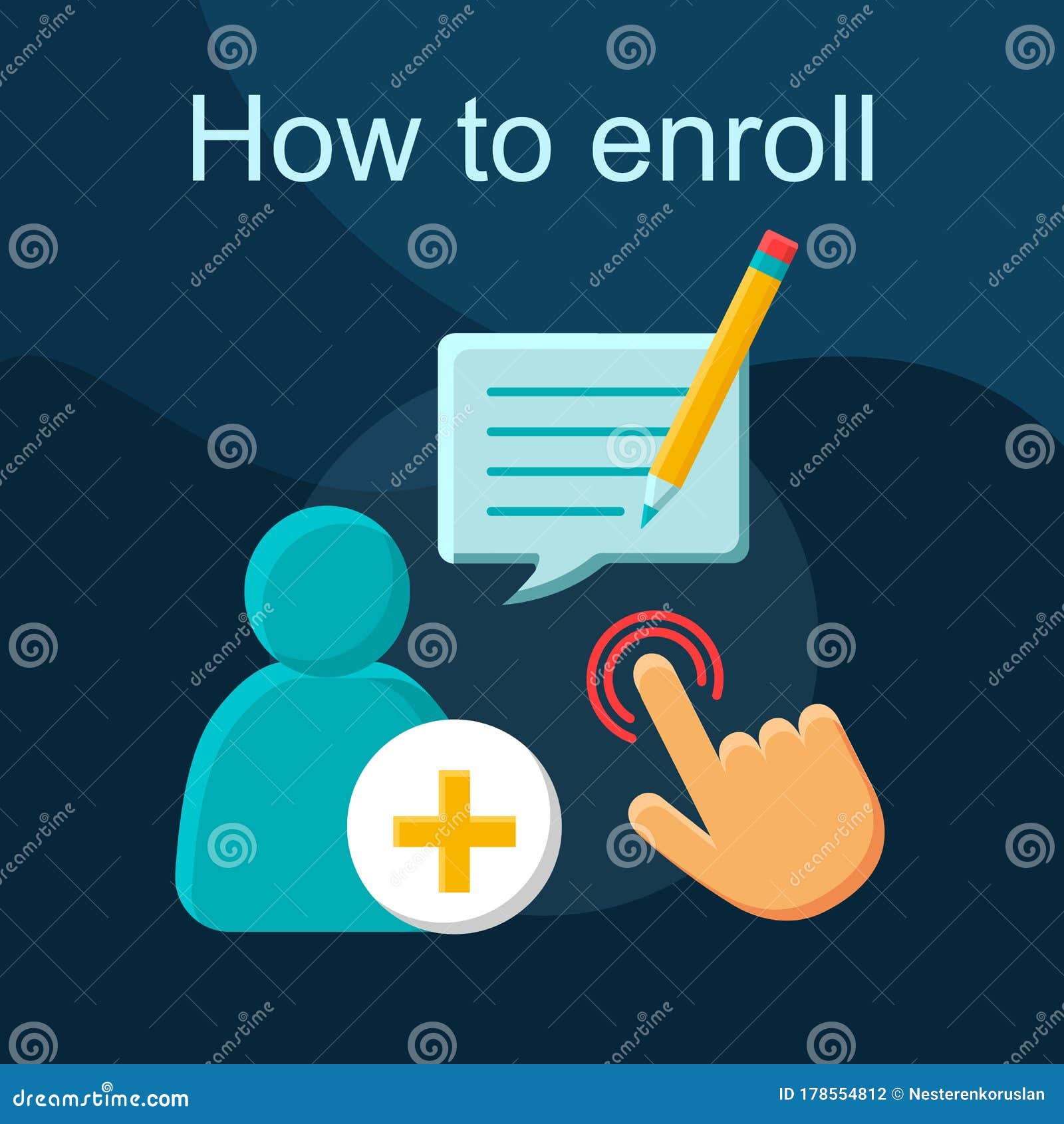 How To Enroll Flat Concept Vector Icon Stock Vector - Illustration of ... How To Enroll Flat Concept Vector Icon Stock Vector - Illustration of ...
