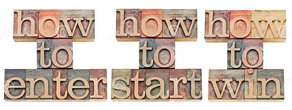 How To Enter, Start and Win Stock Photo - Image of vintage, guidance ...