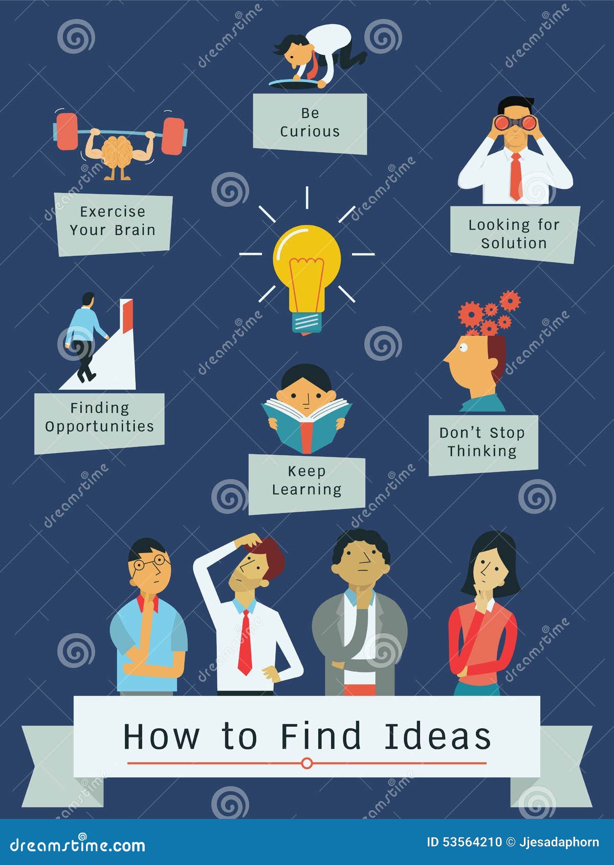 How to find ideas stock vector. Illustration of binoculars - 53564210