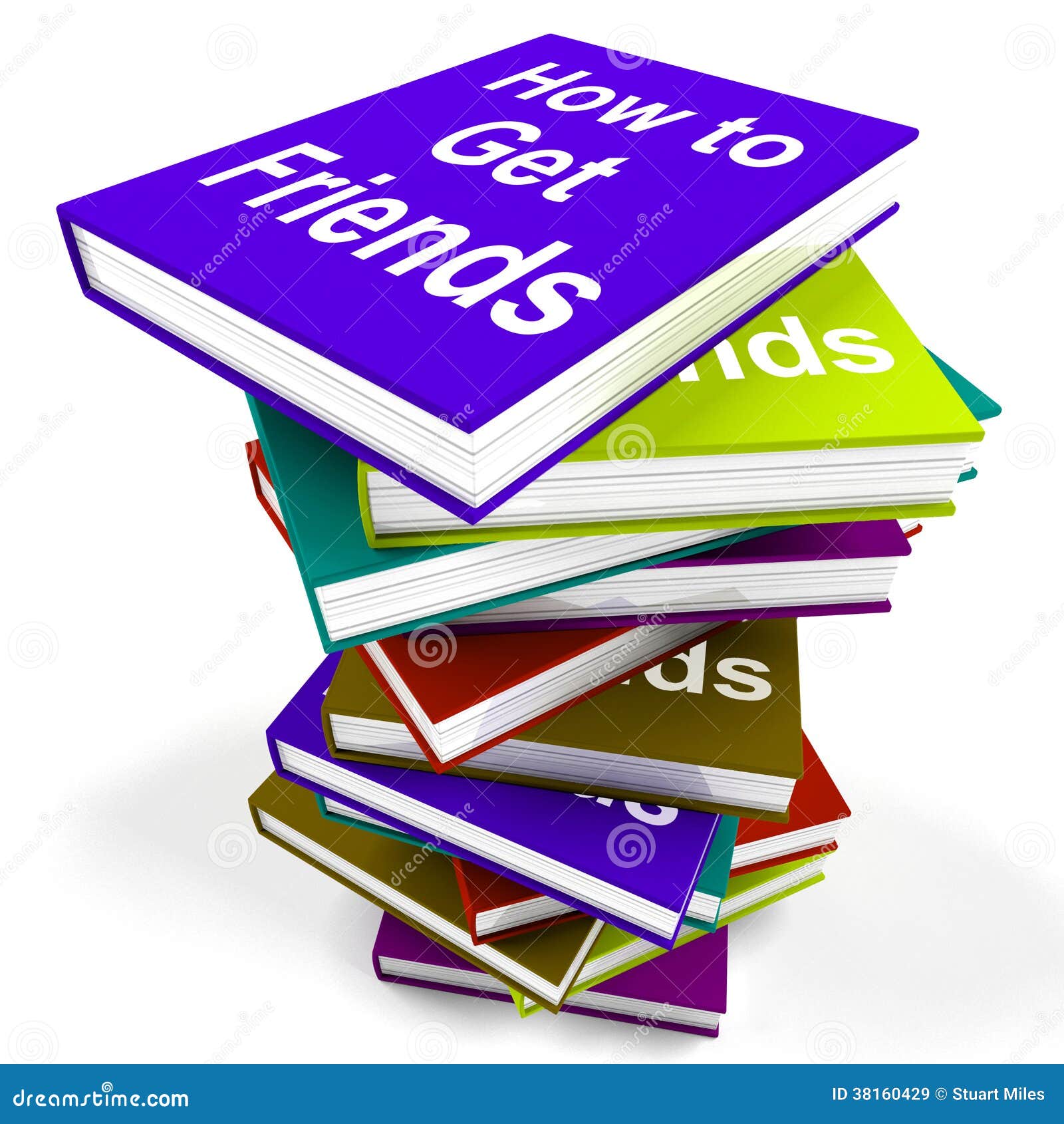 How To Get Friends Book Stack Shows Friendly Social Life Stock ...