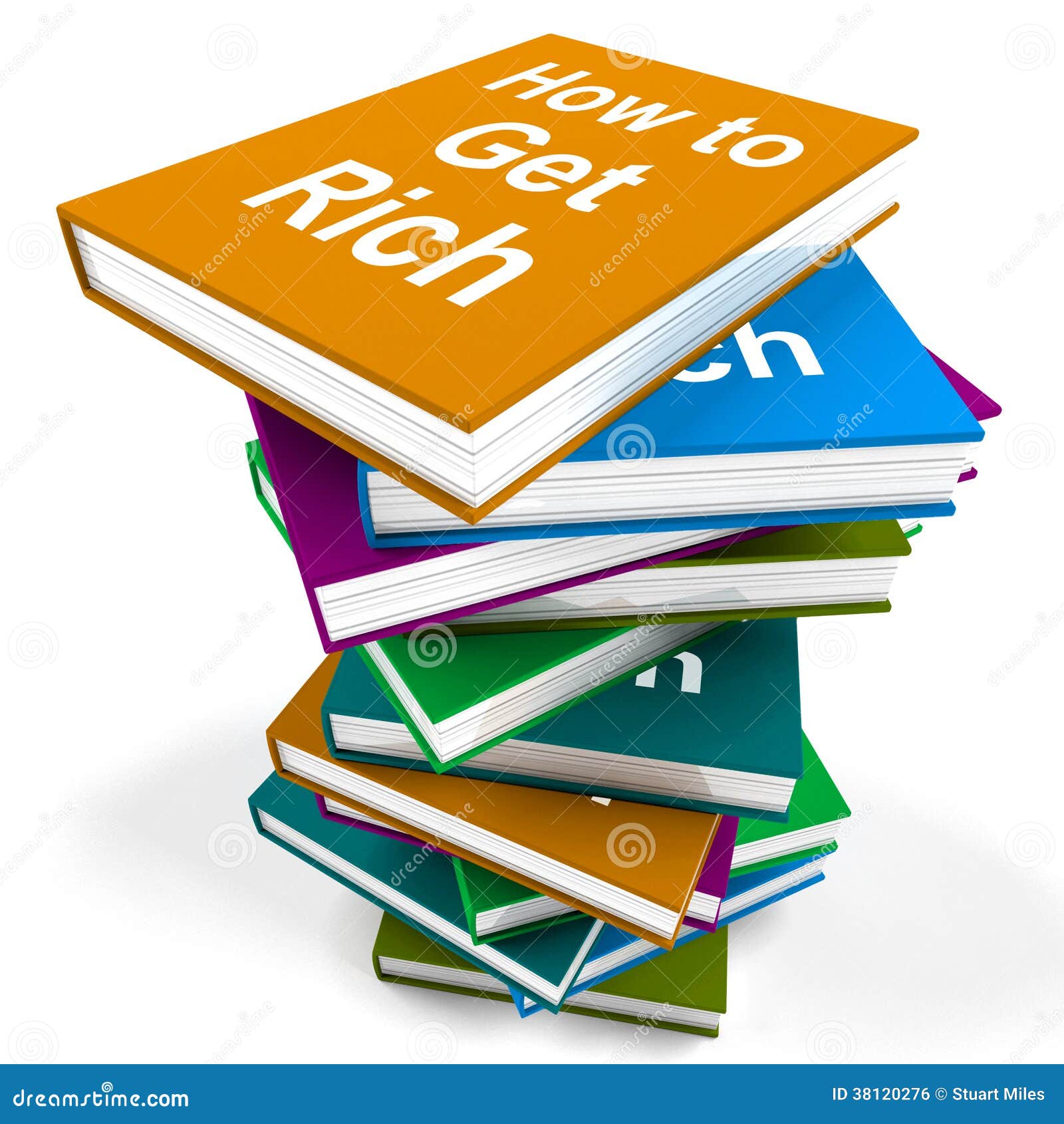 How To Get Rich Book Stack Shows Make Wealth Stock Photography ...