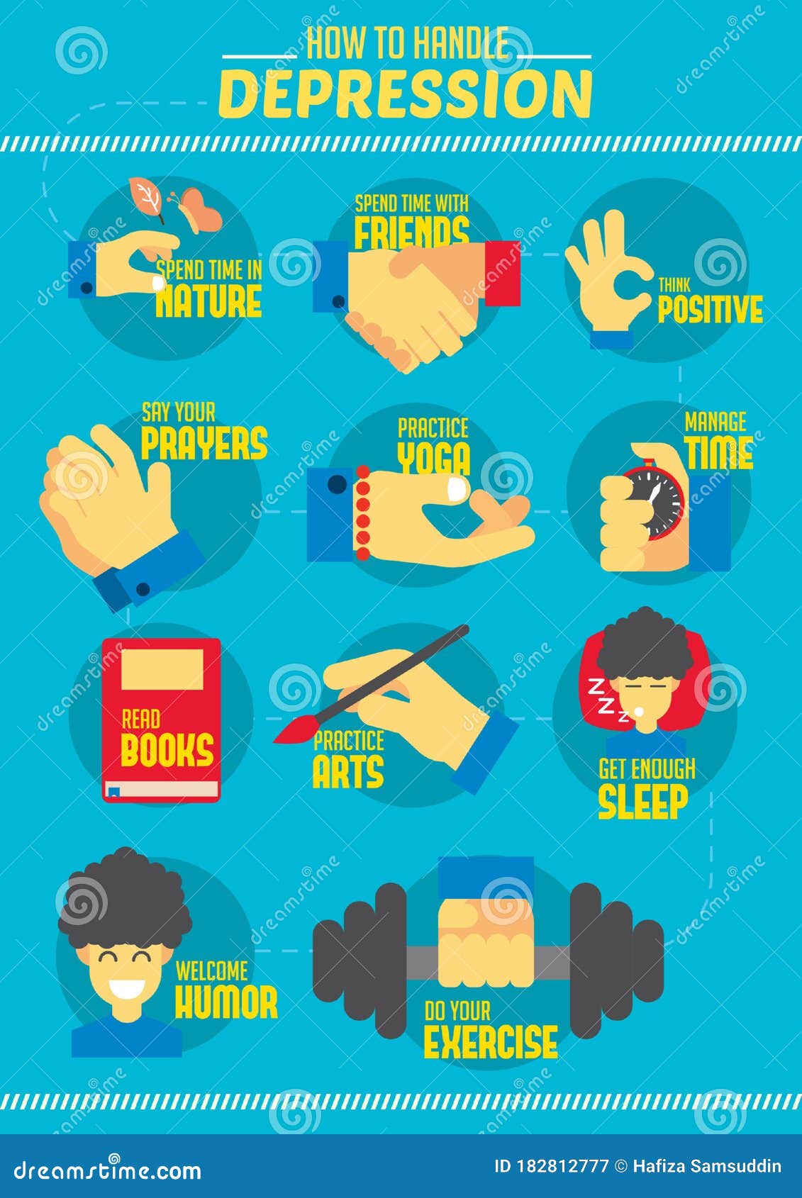 How To Handle Depression Design Stock Vector - Illustration of laughing ...