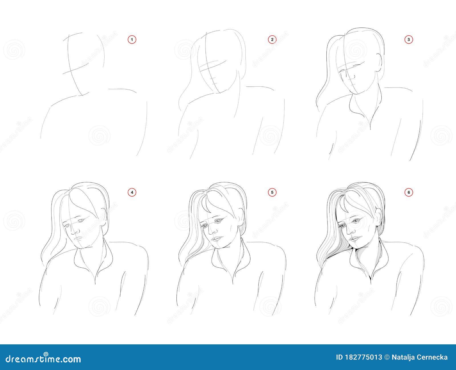 How To Learn To Draw Sketch Of Women Portrait Creation Step By Step Pencil Drawing Educational