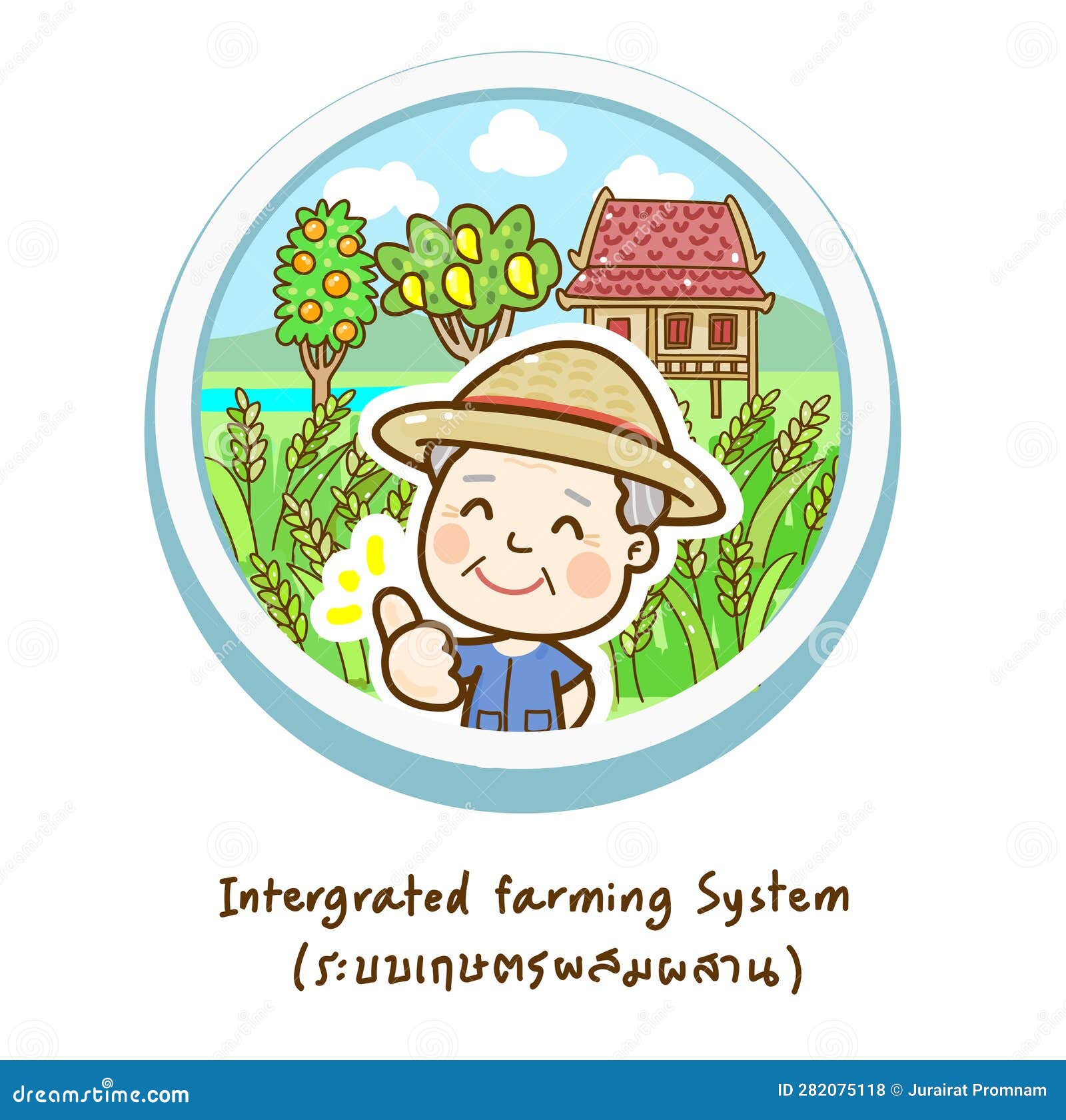 Integrated Farming System Vector on Background. Stock Illustration ...