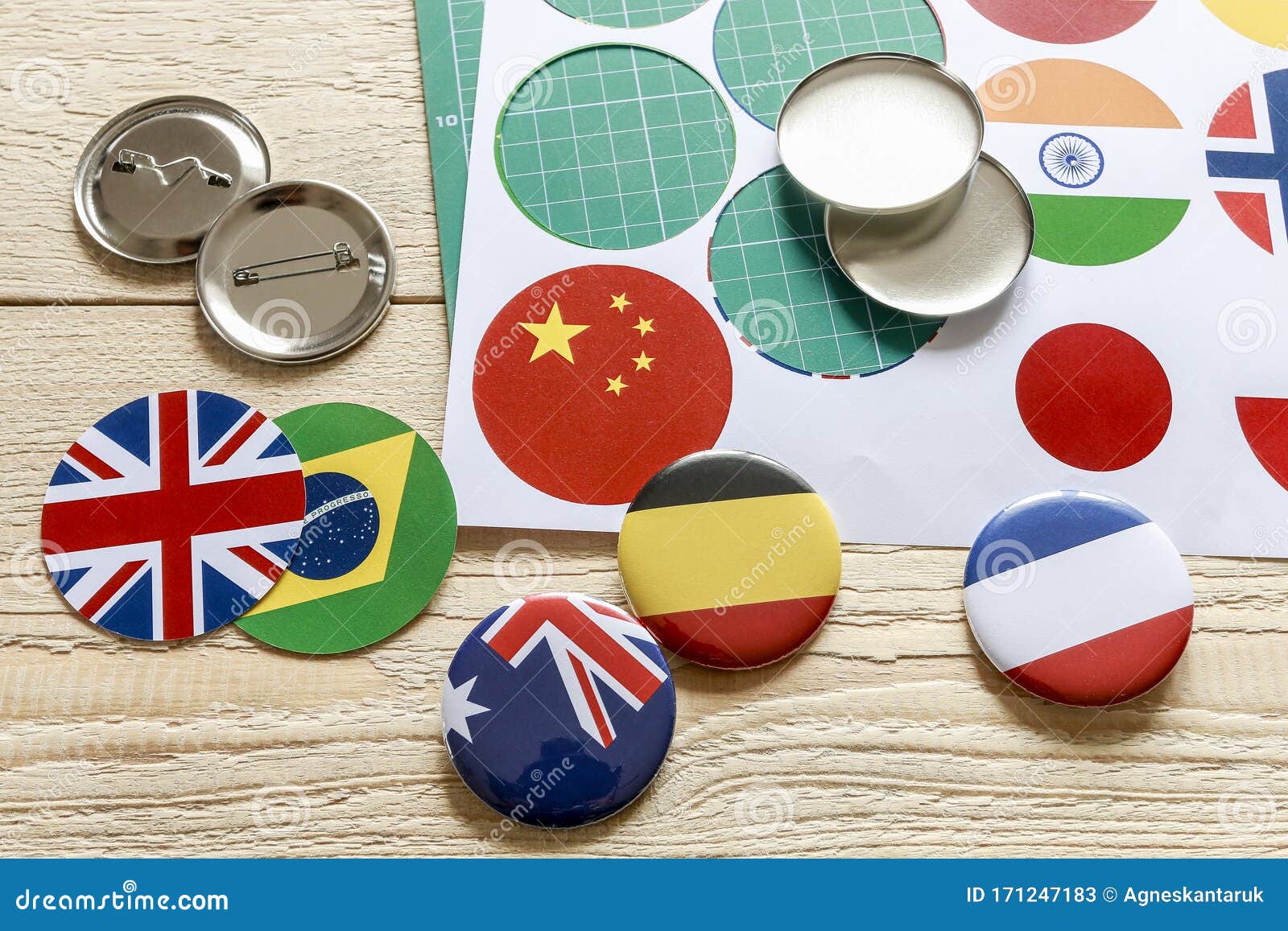 How To Make Button Badges with Different Country Flags Stock Image ...
