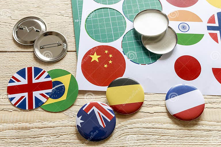 How To Make Button Badges with Different Country Flags Stock Image ...