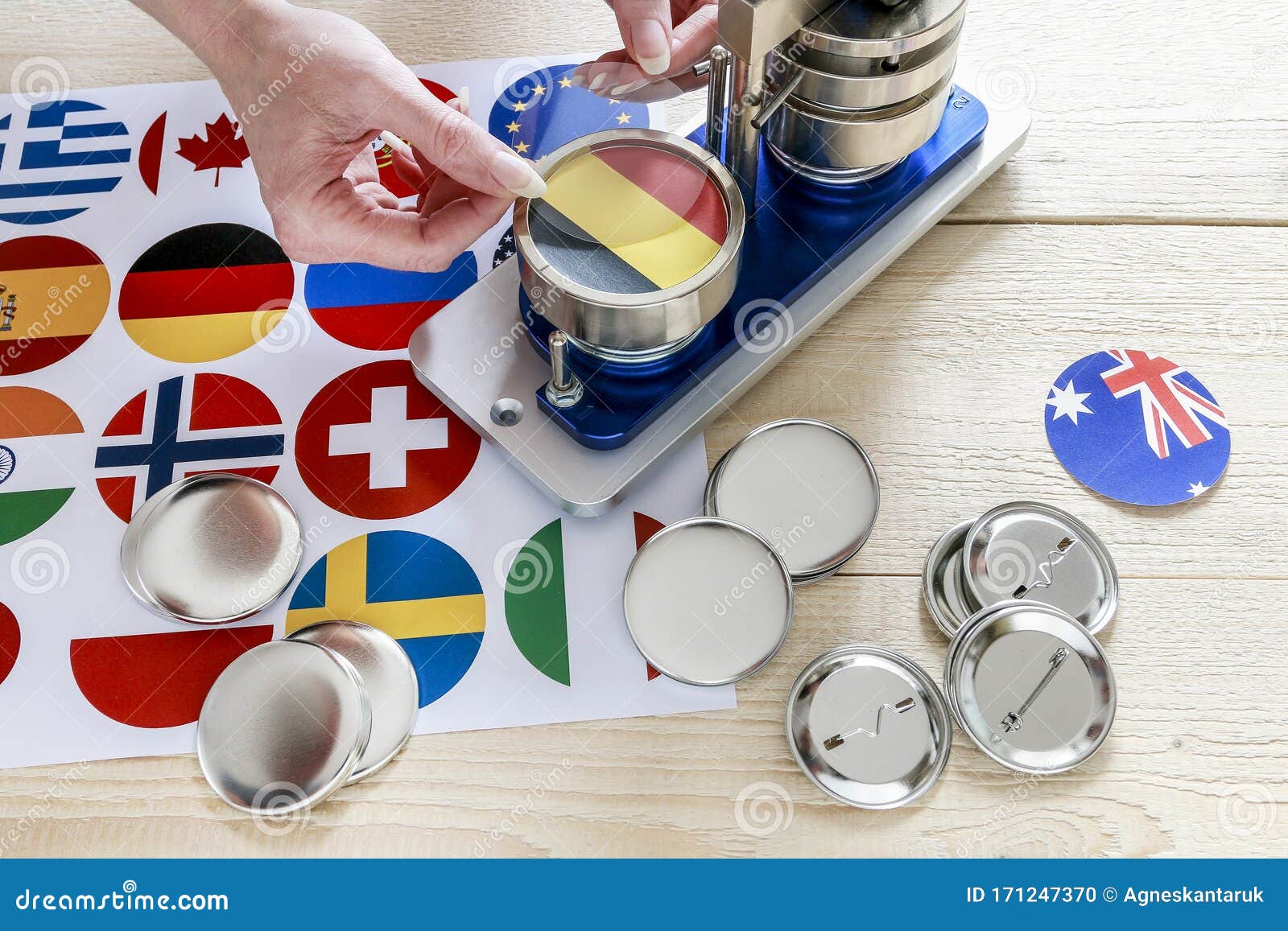 How To Make Button Badges with Different Country Flags Stock Photo ...