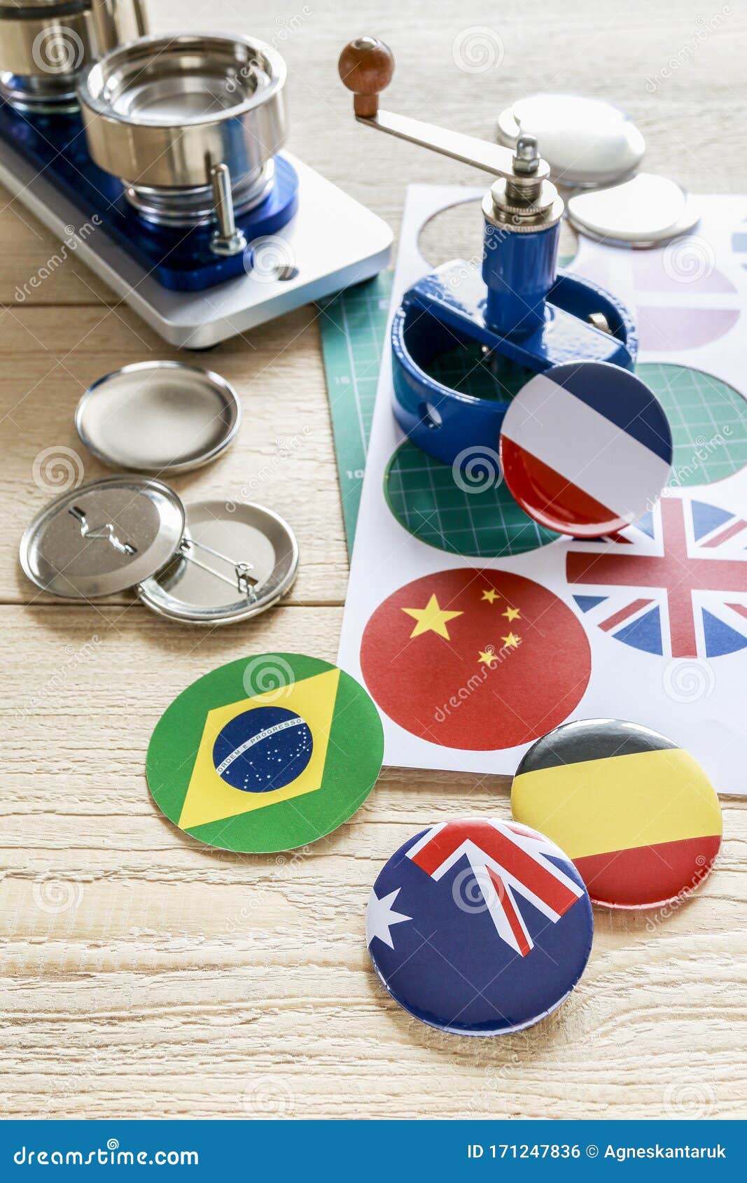 How To Make Button Badges with Different Country Flags Stock Photo ...