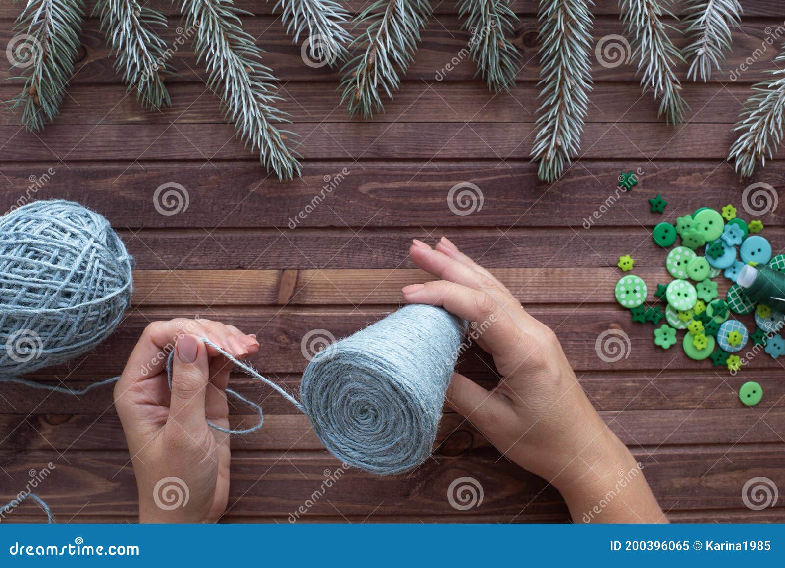 How To Make Christmas Tree from Rope and Buttons at Home. Step by Step ...