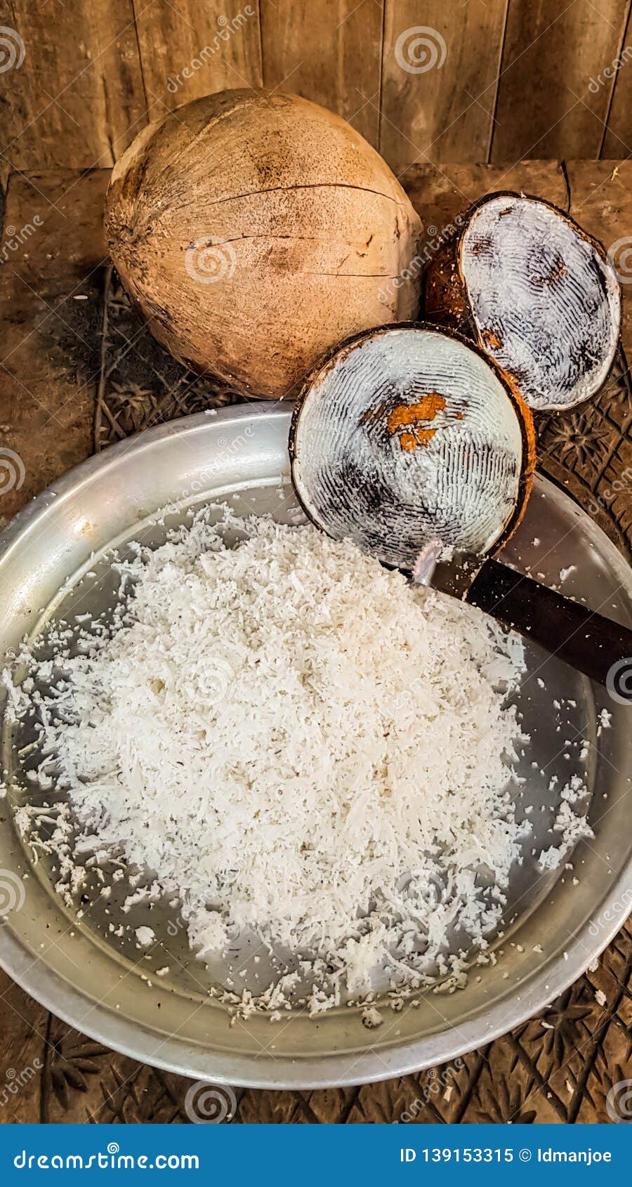 Coconut milk making stock image. Image of brown, fruit - 139153315
