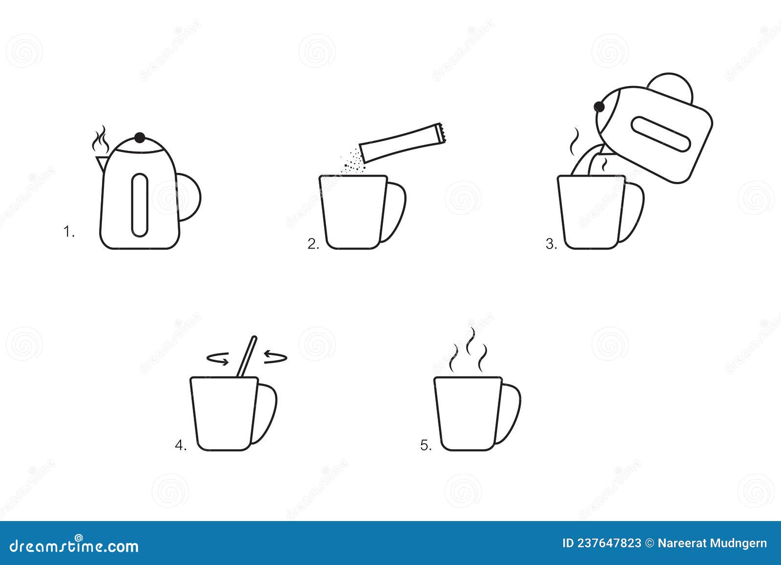 How to make coffee stock vector. Illustration of drink - 237647823